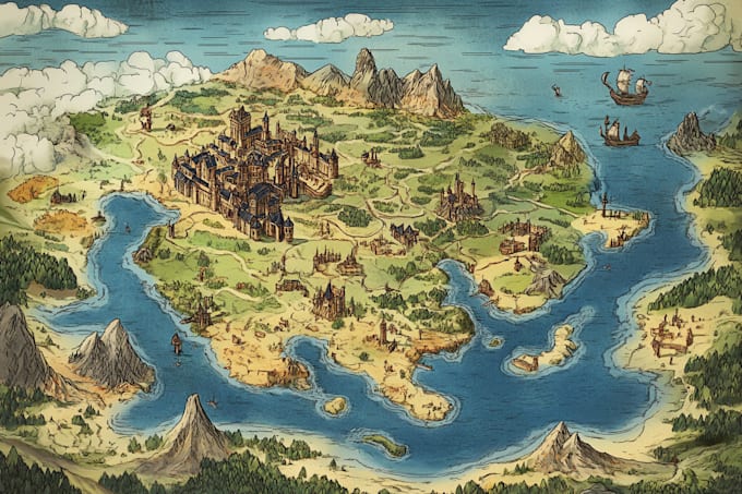 Make a map of your fantasy world dnd and ttrpgs by Glovannarshal | Fiverr