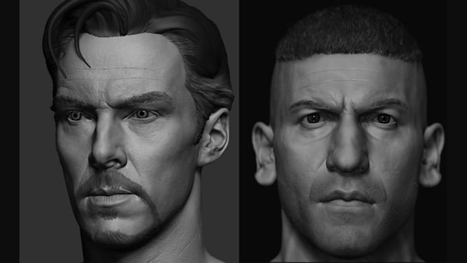 Sculpt 3d realistic head bust model 3d face model 3d helmet mask stl 3d ...