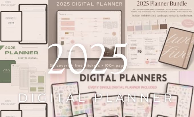 Design 2025 digital planner, printable planner, aesthetic canva planner ...