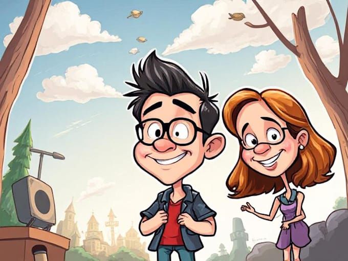 Draw caricature avatar portrait cartoon by Bayderuti | Fiverr