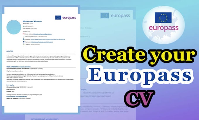 Create a europass cv for eu work and visa applications by Mh_creativework | Fiverr