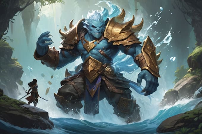 Draw splash art and fantasy concept art dnd illustrations by Shaniqight ...