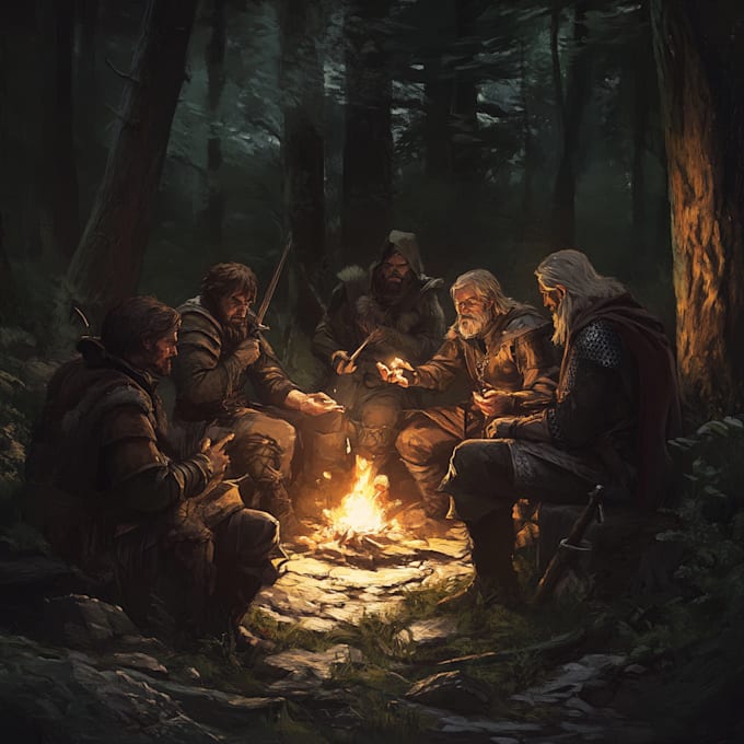 Draw a character design, dnd party, oc art, dnd character by Srerapi ...