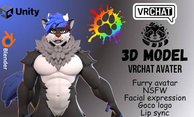 Create realistic furry vtuber and nsfw vrchat avatar for unity and streaming by Cader_right | Fiverr