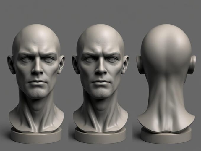 Sculpt realistic 3d skull head model 3d head body builder model for 3d ...
