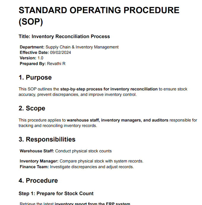 Write standard operating procedures sops and manuals by Opsdocpro | Fiverr