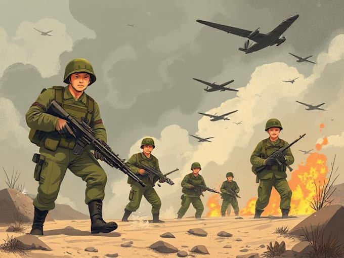 Draw military themed illustrations by Kavayanrdo | Fiverr