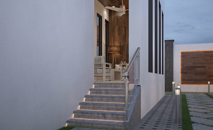 Render enscape exterior dwg floor plan,3d architecture walkway artistic ...