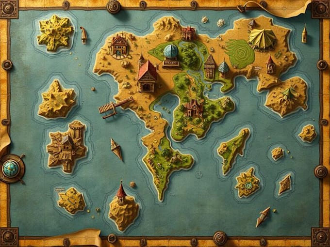 Create vector map illustrations map design board maps for games and ...