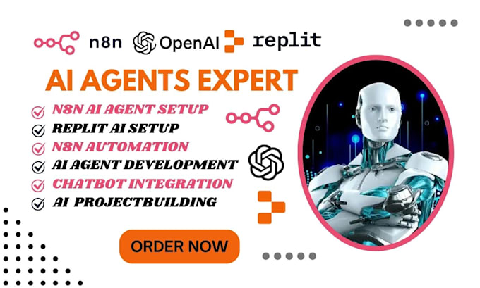 Create a replit ai chatbot, n8n ai, relevance ai, make com for your business by Shi_le01 | Fiverr
