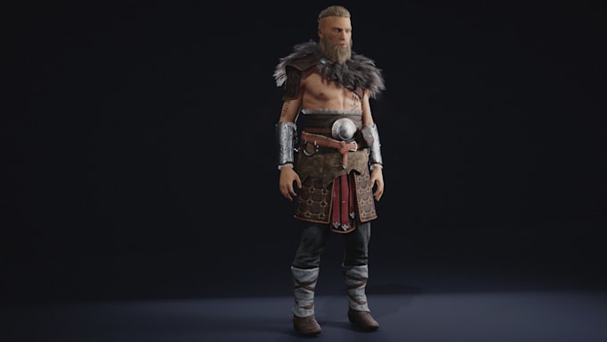 Optimized poly 3d character, asset, armor, pbr texture, skin rig, uv ...