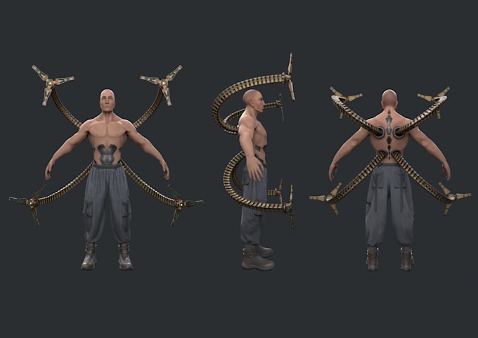 Playable 3d character model, control rig for unreal, unity, daz3d, pbr texture by Animator ...