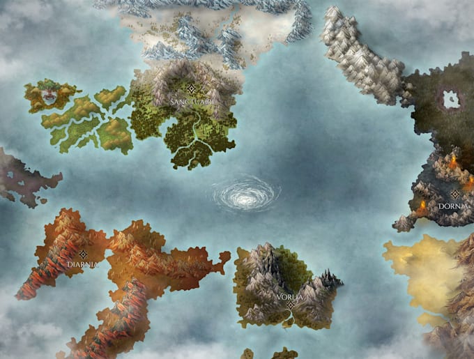 Crea mappa fantasy rpg cartografia mappa fantasy dnd mappa del gioco ...