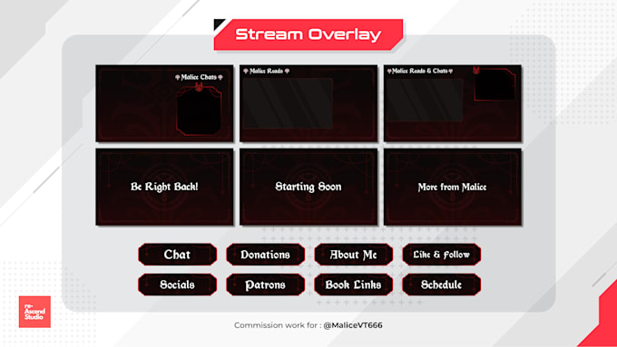 Design custom overlay stream vtuber twitch youtube kick overlays ...