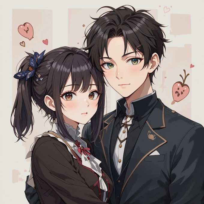 Make a anime couple character art and anime style by Ivarado | Fiverr