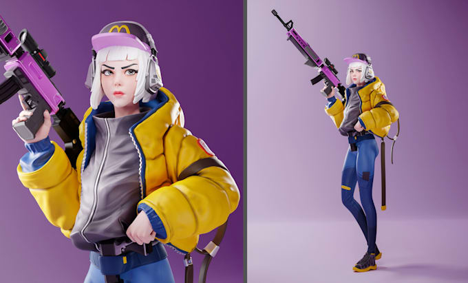 Design 3d stylized character model unreal engine game 3d assets in blender maya by Manuellmanuel ...