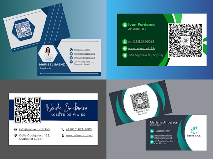 Design a smart digital business card with qr code for instant contact ...