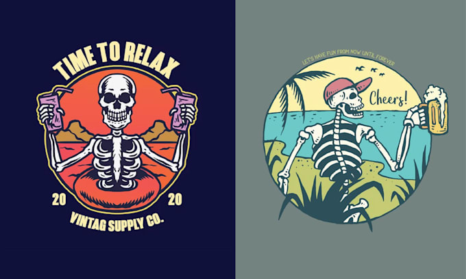 Create amazing skeleton pub beer logo by Wushimo | Fiverr
