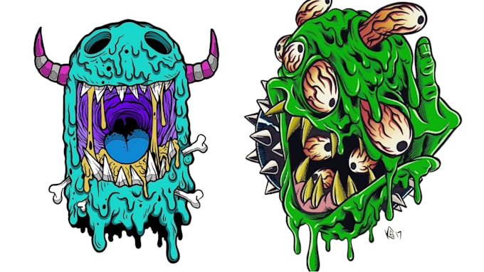 Draw grime art splatter art trippy psychedelic stoner mushroom drawing ...