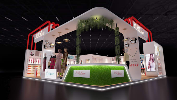 Design exhibition booth trade show booth 3d stall design mall kiosk 3d ...