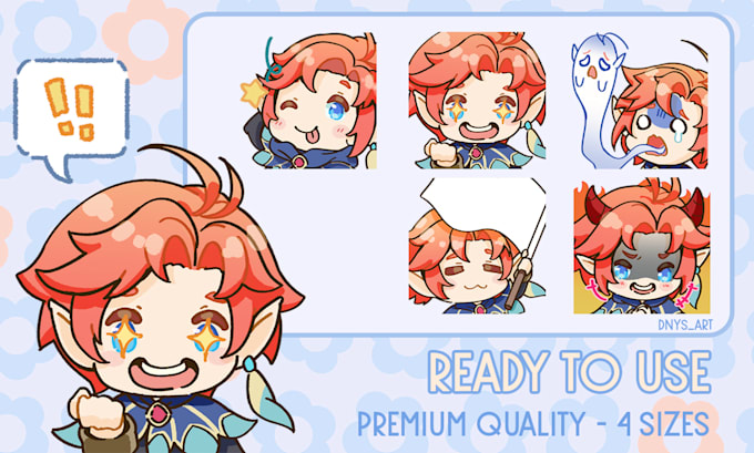Draw cute custom chibi twitch or discord emotes, emojis, badges by Dnys ...