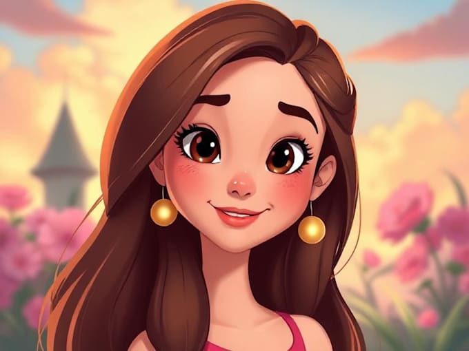 Draw your portrait into a disney style cartoon by Adelamall | Fiverr