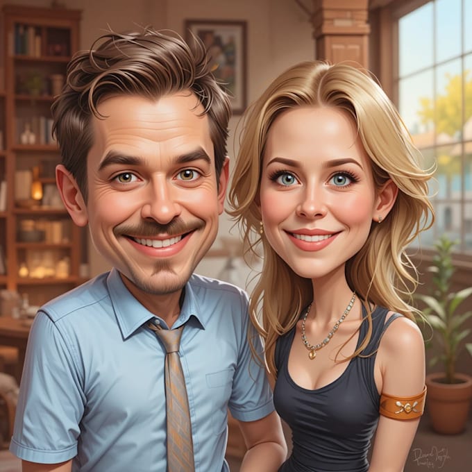 Draw a realistic cartoon caricature from your photo by Ivory_cook | Fiverr