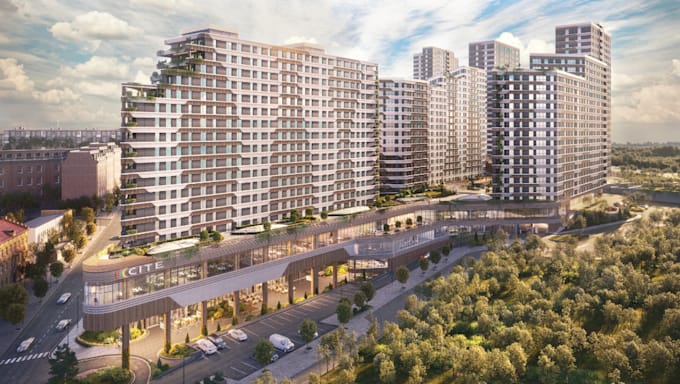 Recreate 3d landscape design, floor plan, high rise building tower,cgi ...