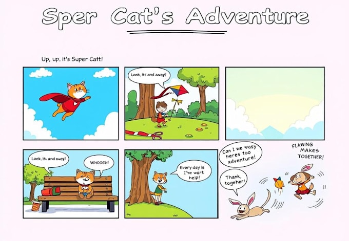 Draw stylized cartoon or comic strip cartoon illustration comics panel ...