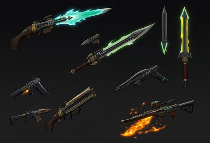 Create weapon design ,assets and concept art for your games by ...
