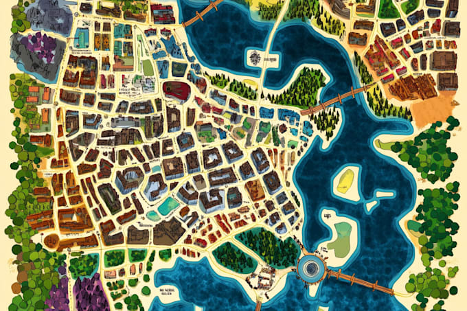 Draw vector map or isometric map in illustrator by Adonisouw | Fiverr