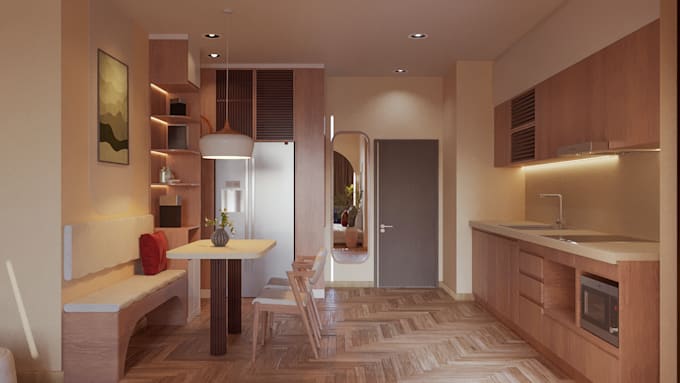 Create photorealistic interior rendering with corona renderer by Huylamm | Fiverr