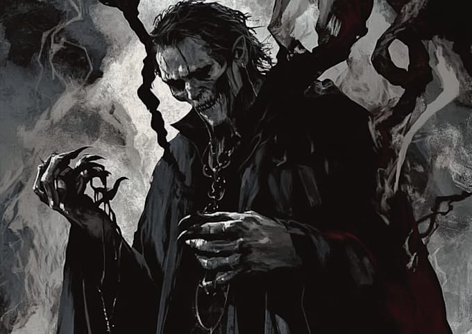 Draw detailed dark art and heavy metal horror illustration by Marsooley ...