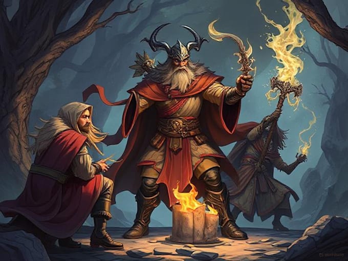 Design dnd art, character fantasy illustration for dnd party by ...