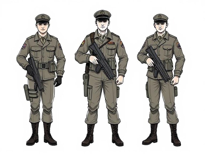 Draw detailed military characters for you by Jomisredos | Fiverr