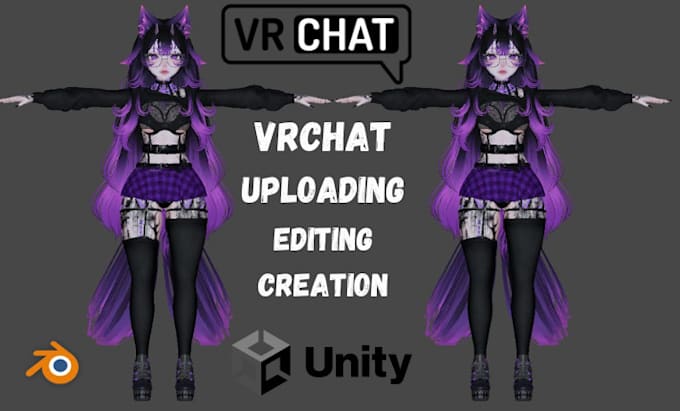 Edit, upload add dps vrchat avatar, 3d model vr character, vrc avatar ...