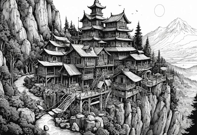 Create super amazing pen and ink line art illustration by Aikiwman | Fiverr