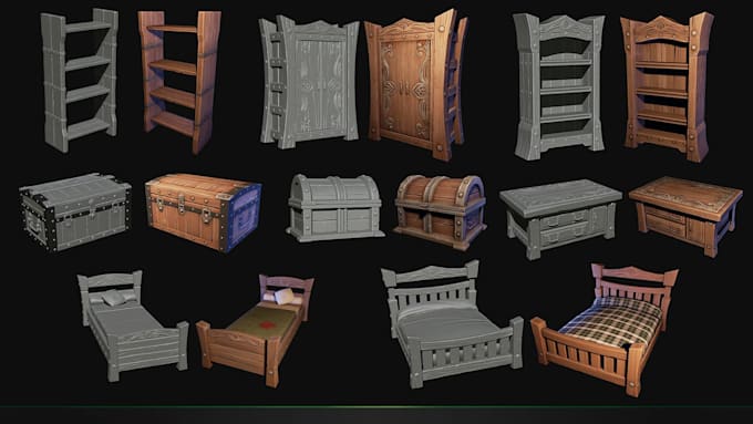 Create 3d game assets, models, game art, object, props environment for ...