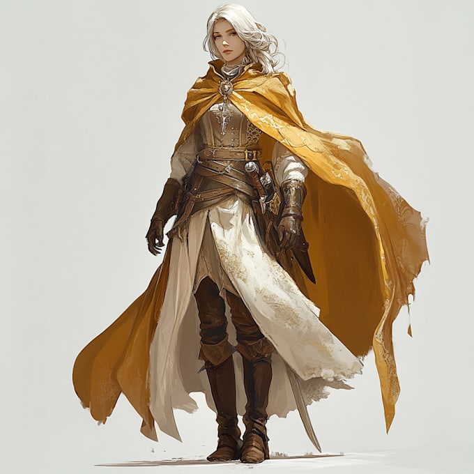 Draw dnd character fantasy art , concept art, game art character design ...