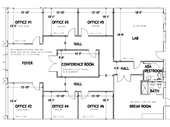 Faire un plan d'étage de bureau 2d, un plan d'étage d'espace de travail ...