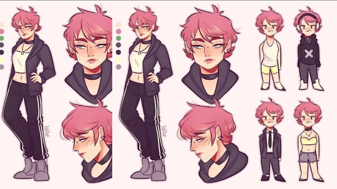 Design character sheet, reference sheet for vtuber model oc, avatar ...