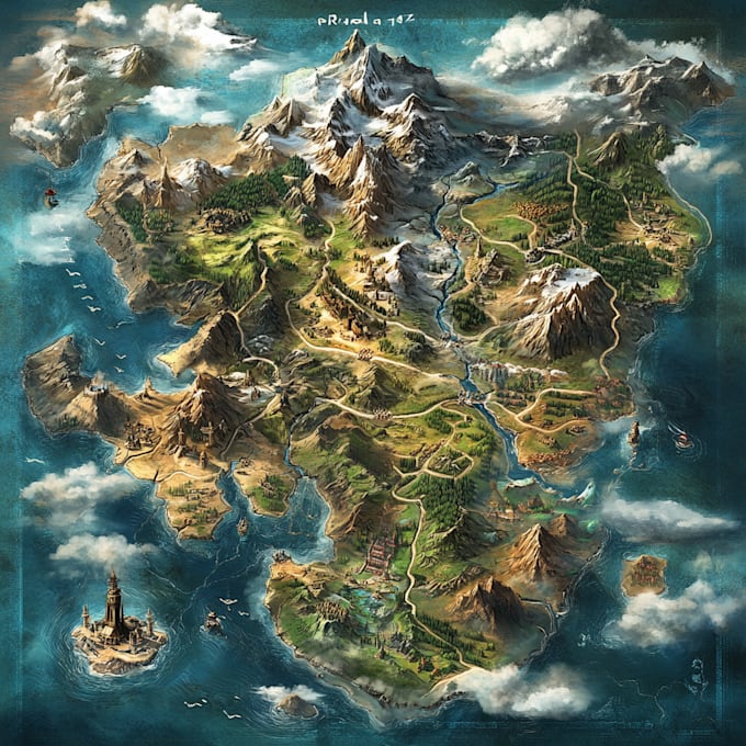 Make a fantasy map design by Zahiraarro | Fiverr