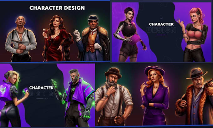 Create steam capsule metel art character design for game banner page or ...