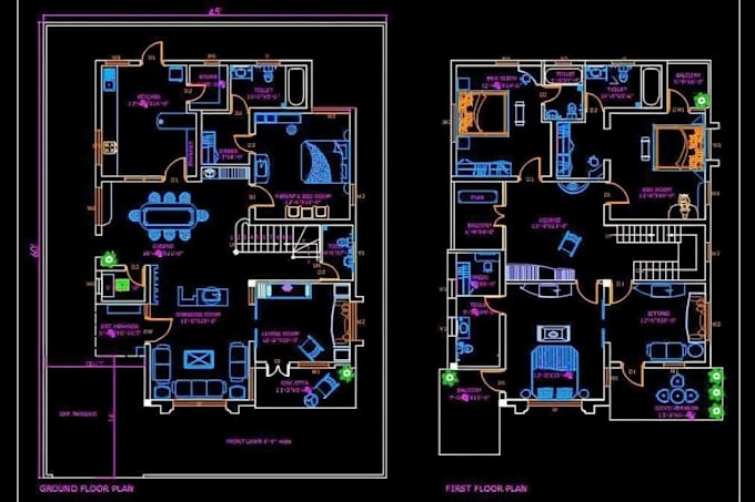 Draw your architectural floor plan in auto cad 2d by Archivision_st | Fiverr