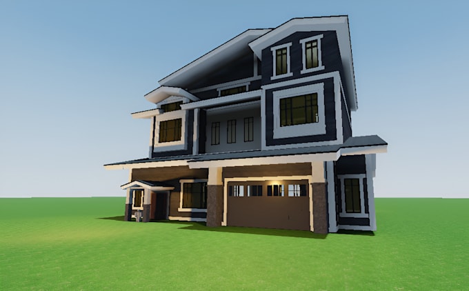 D roblox building roblox house model, interior, stylized model as ...