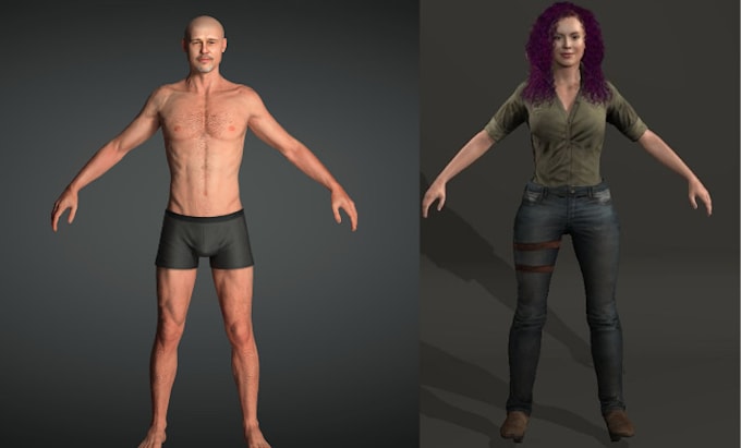 Articulate 3d realistic character, pbr texture, xgen hair, ue5 rig 3d animation by Victorjug1 ...