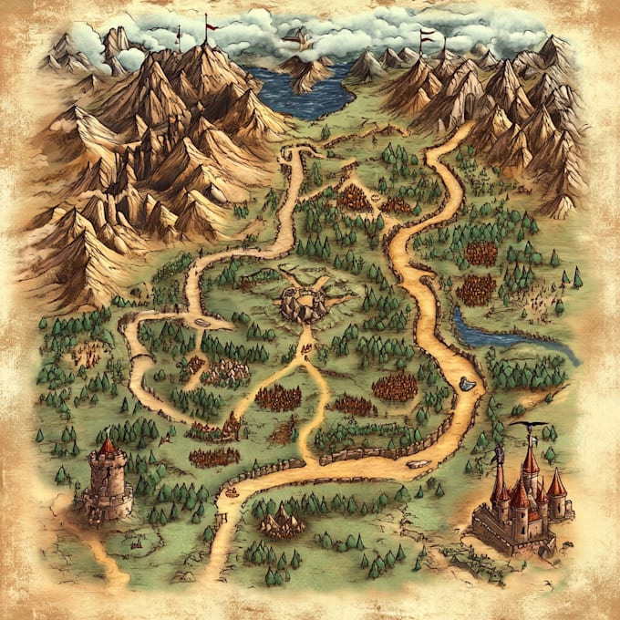 Create a map of your fantasy world dnd and ttrpgs by Nayagana | Fiverr