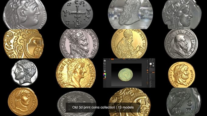 Sculpt realistic 3d coin model cnc model bas relief design zbrush stl ...