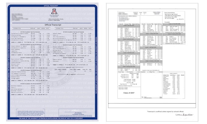 Design transcript, college, high school, university or ged transcripts ...
