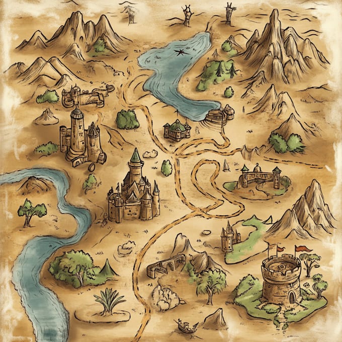 Rpg map, fantasy map, map animation, dnd map, low poly by Lafyettelong ...